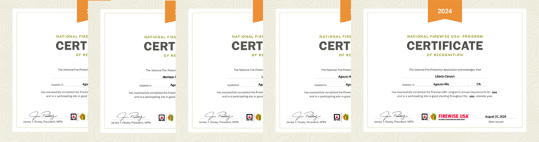 Firewise Recognition Certificates - Agoura Hills Fire Safe Council